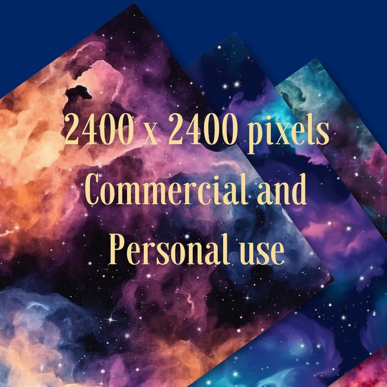 10 Galaxy Nebula Space Fantasy Sci-fi Digital Paper Seamless Pattern ...