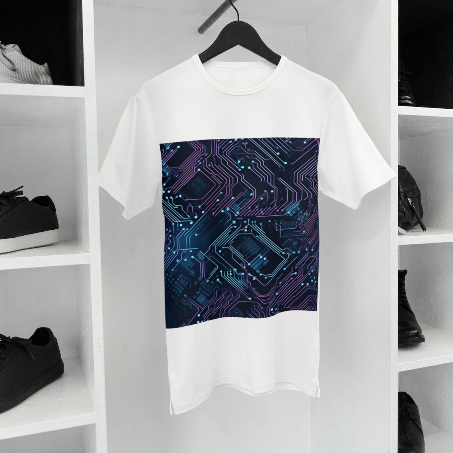 20 Futuristic Neon Circuit Board Motherboard Digital Paper Seamless ...