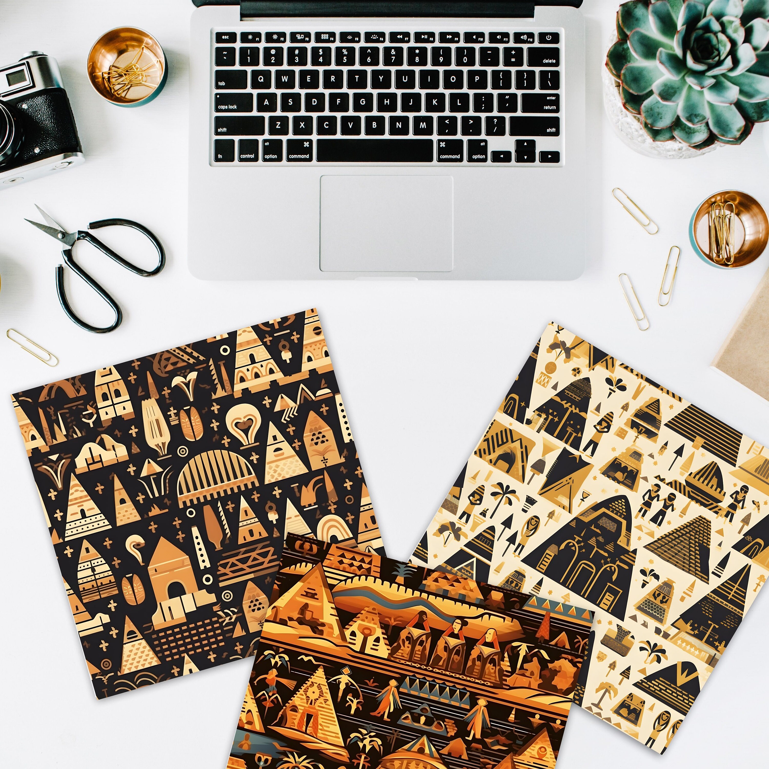 12 Ancient Egyptian Hieroglyphic Digital Paper Seamless Pattern Designs ...