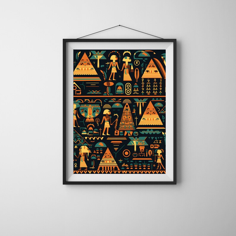 12 Ancient Egyptian Hieroglyphic Digital Paper Seamless Pattern Designs ...