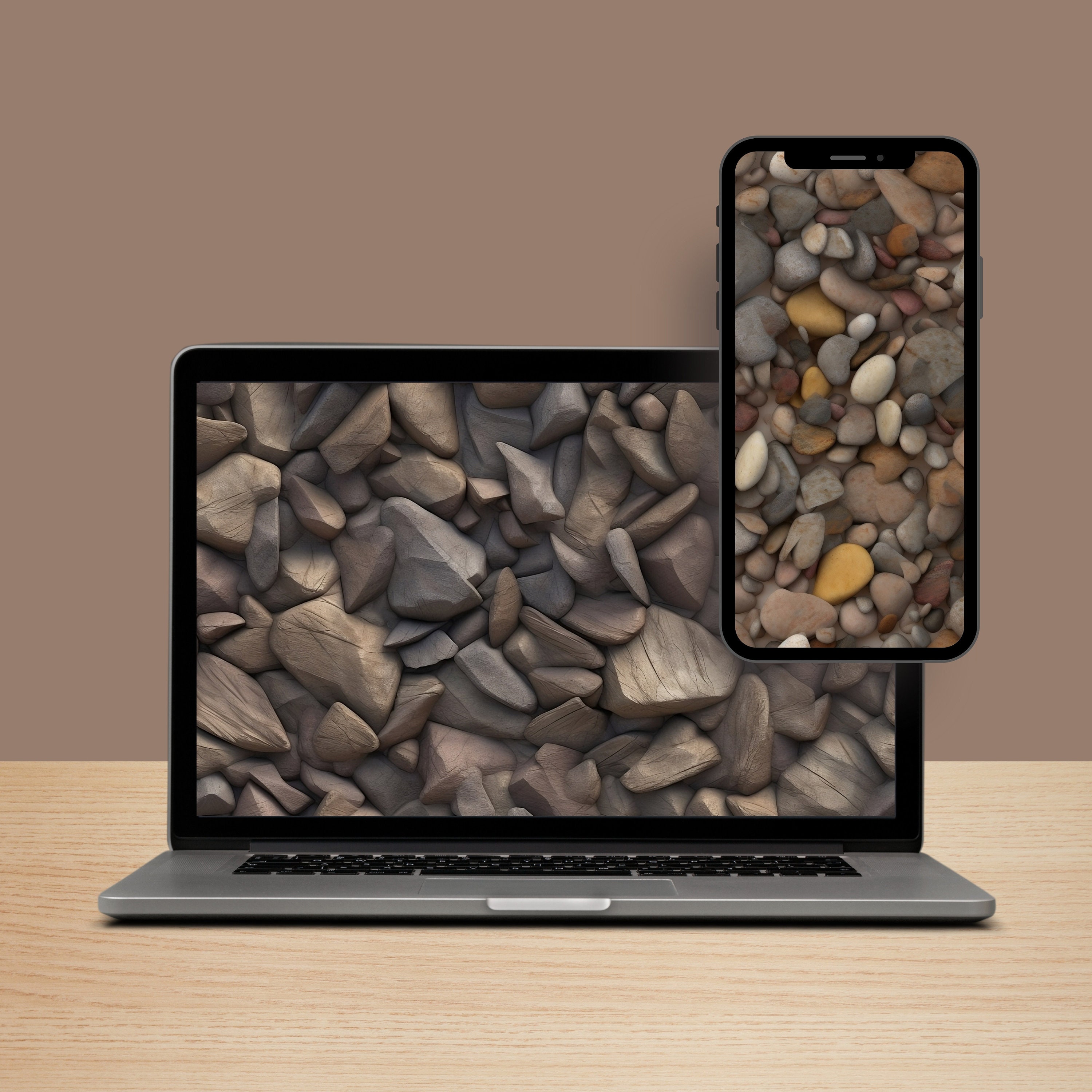 12 Natural Stone Pebbles Marble Shale Terrazzo Digital Paper Seamless ...