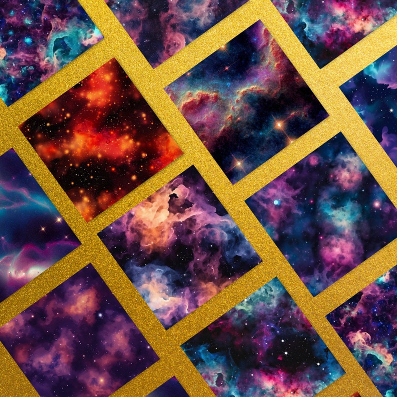10 Galaxy Nebula Space Fantasy Sci-fi Digital Paper Seamless Pattern ...