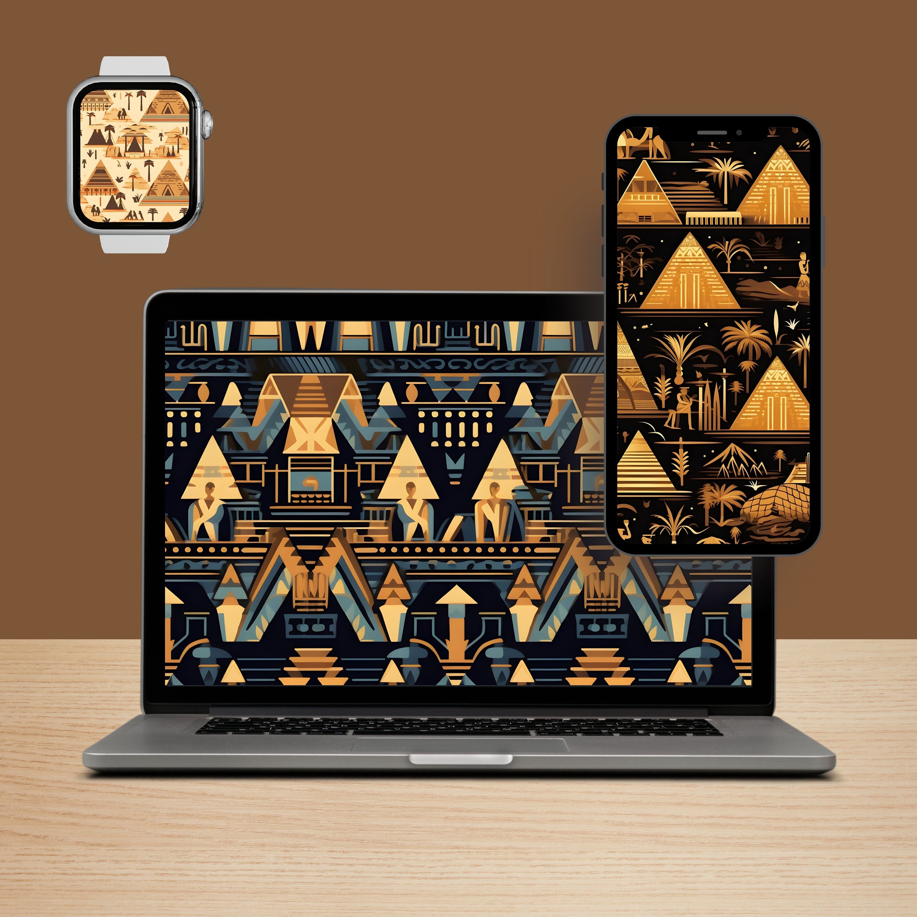 12 Ancient Egyptian Hieroglyphic Digital Paper Seamless Pattern Designs ...