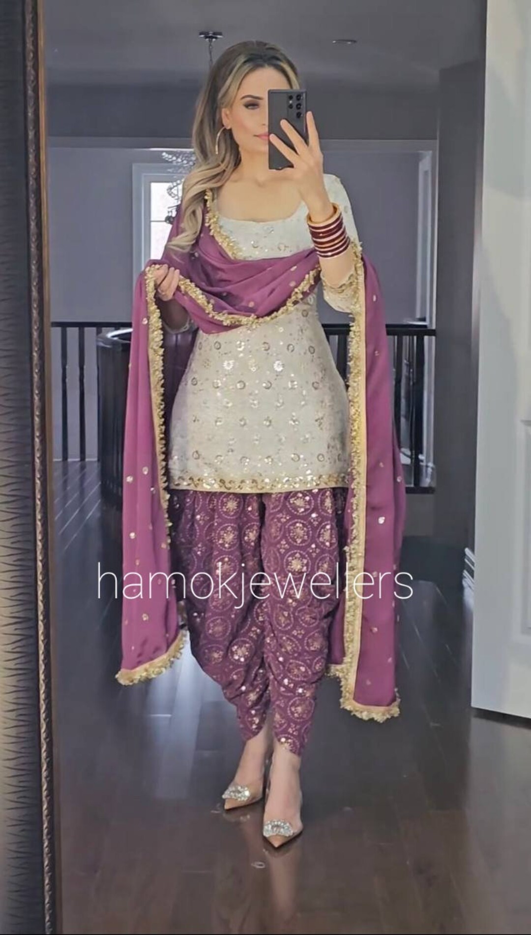 Indian Designer Patiala Suit Kurti Set for Womens, Wedding Wear Dress ...