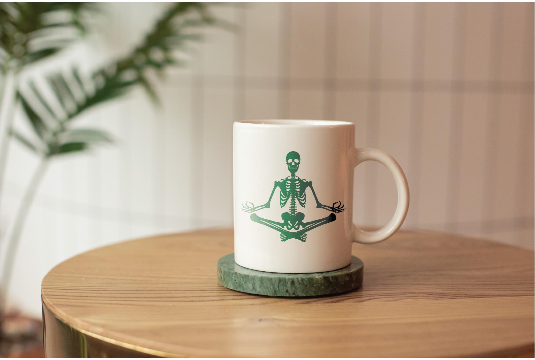 Meditating Skeleton Yoga Pose SVG PNG | Meditating Skeleton Instant ...