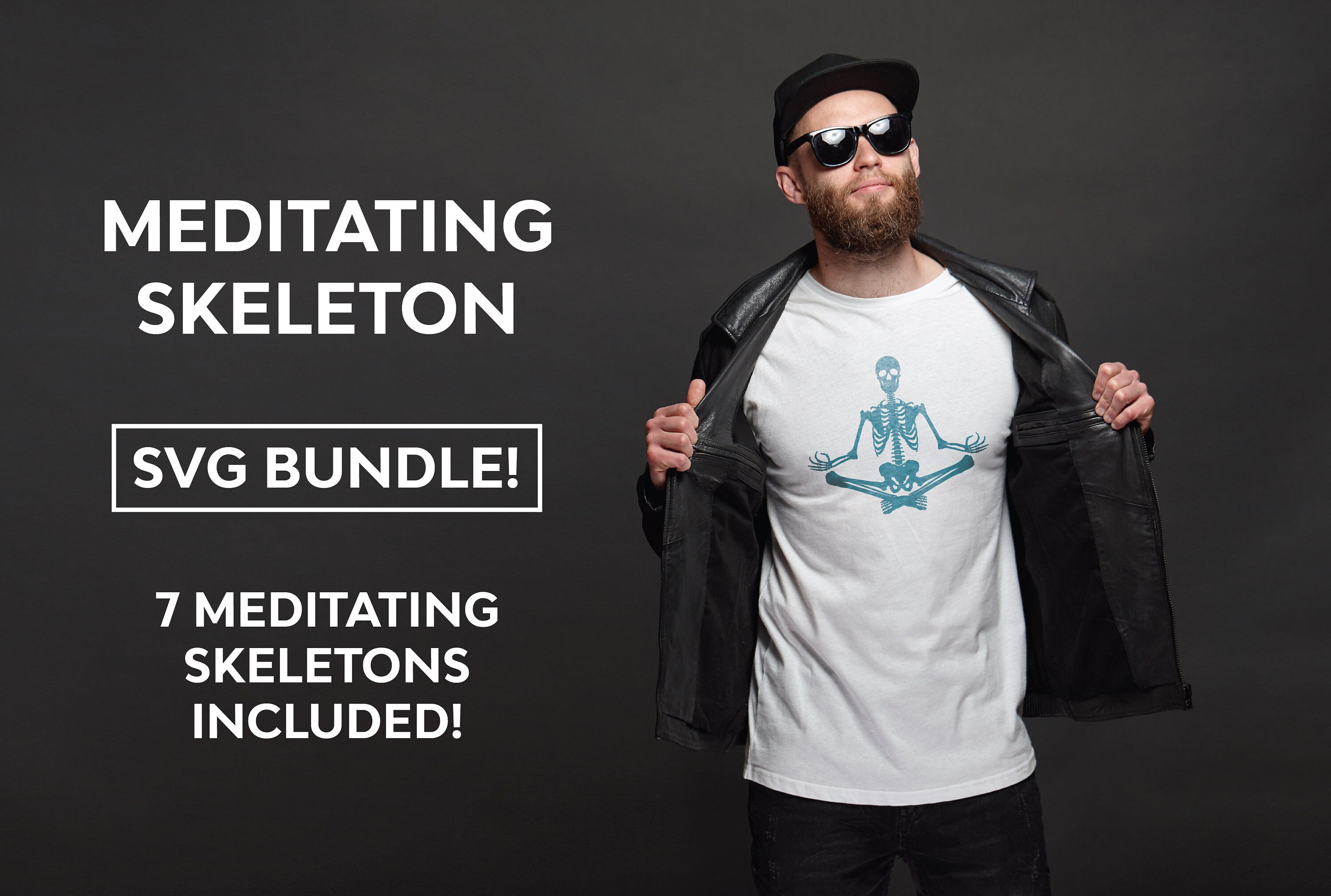 Meditating Skeleton SVG for Shirt Bundle, Skeleton Digital Download ...
