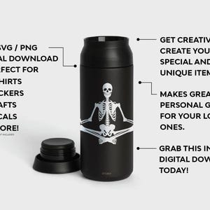 Meditating Skeleton Yoga Pose SVG PNG | Meditating Skeleton Instant ...