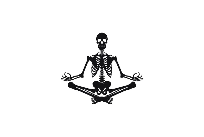 Meditating Skeleton SVG for Shirt Bundle, Skeleton Digital Download ...