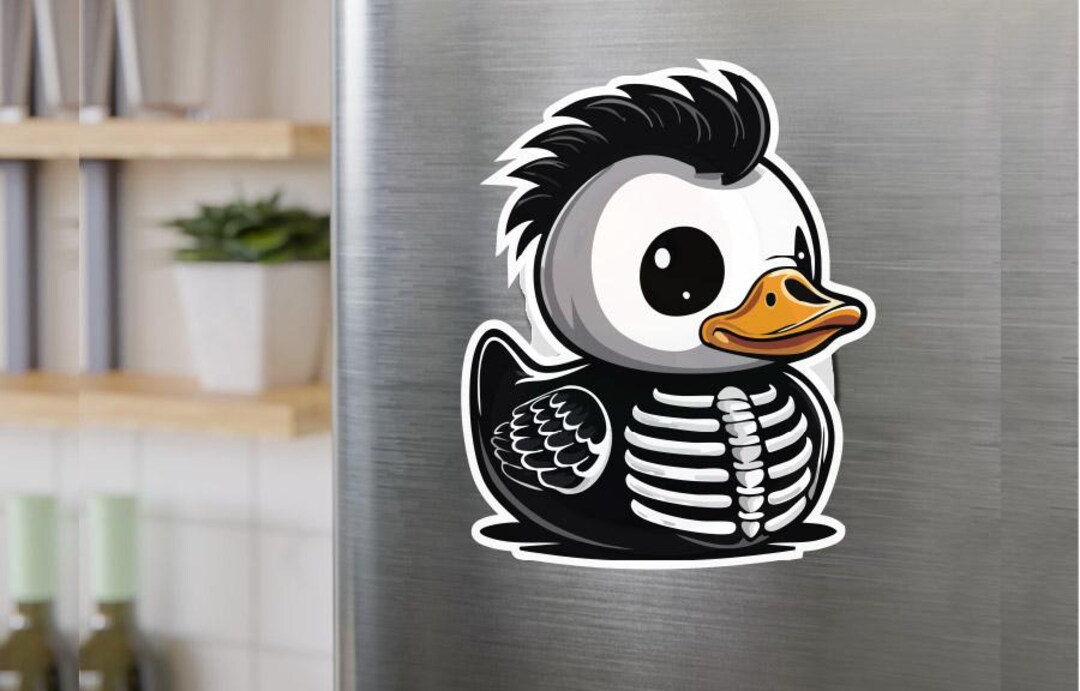 Skeleton Duck Magnet | Gothic Rubber Duck Magnet | Punk Duck | Hardcore ...