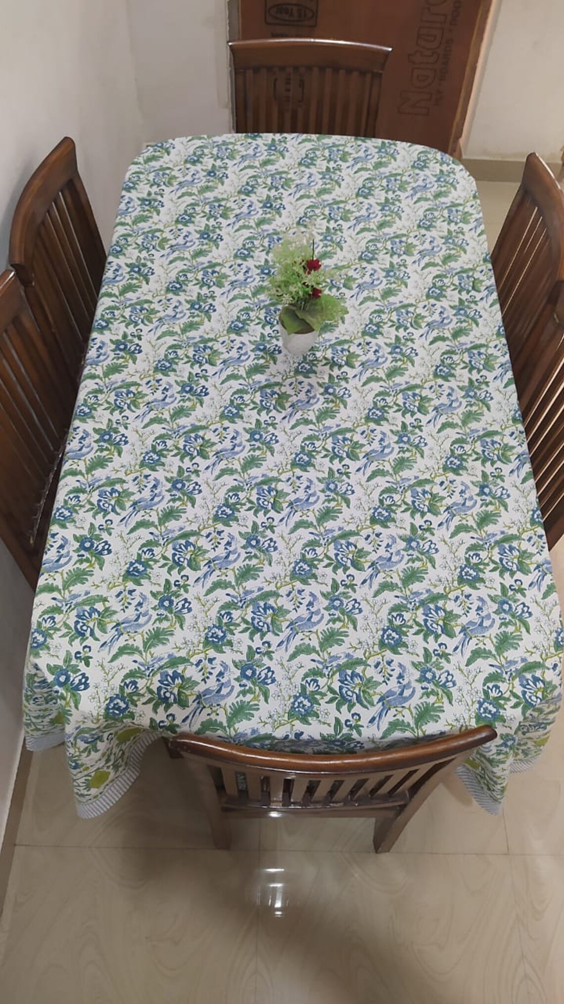 Multi Color off White Indian Hand Block Printed Tablecloth, Gift for ...