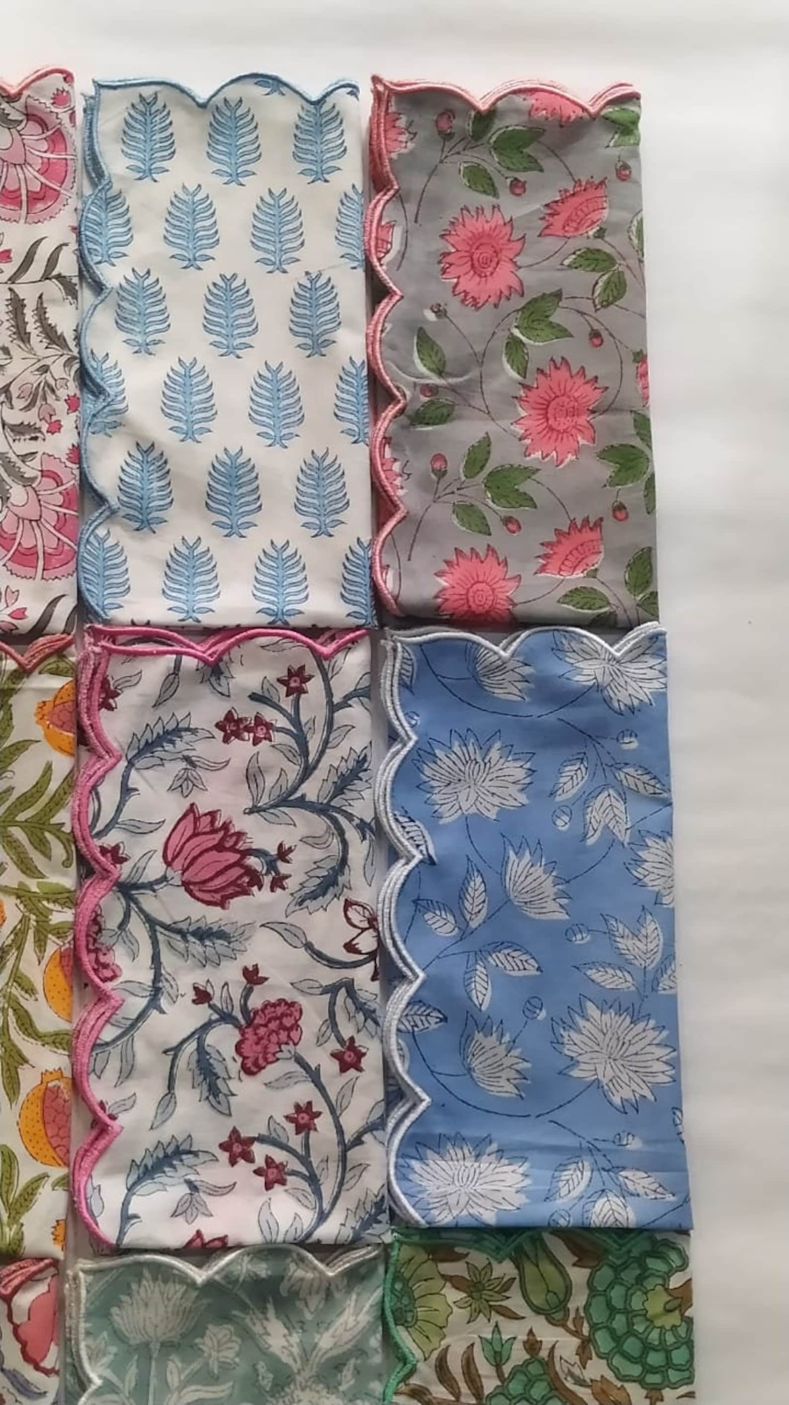 Wholesale Cloth Napkin Mix and Match Scalloped Lot of Cotton Dinner ...