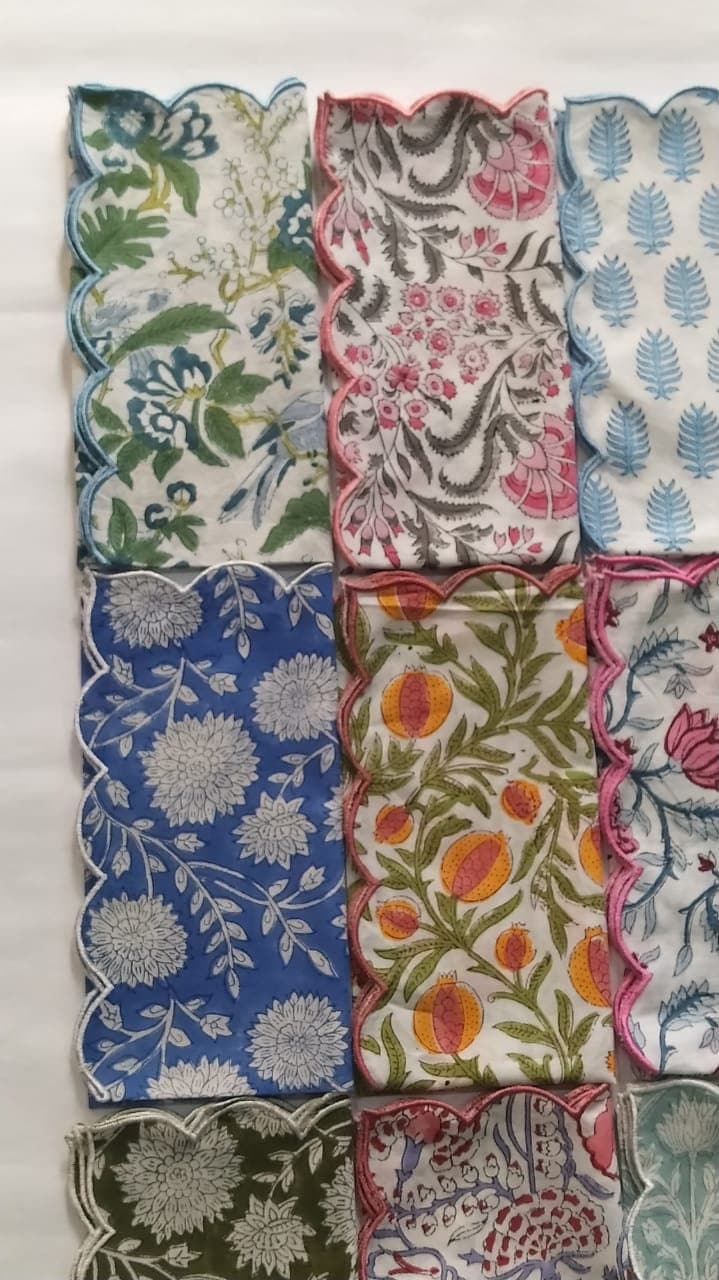 Wholesale Cloth Napkin Mix and Match Scalloped Lot of Cotton Dinner ...