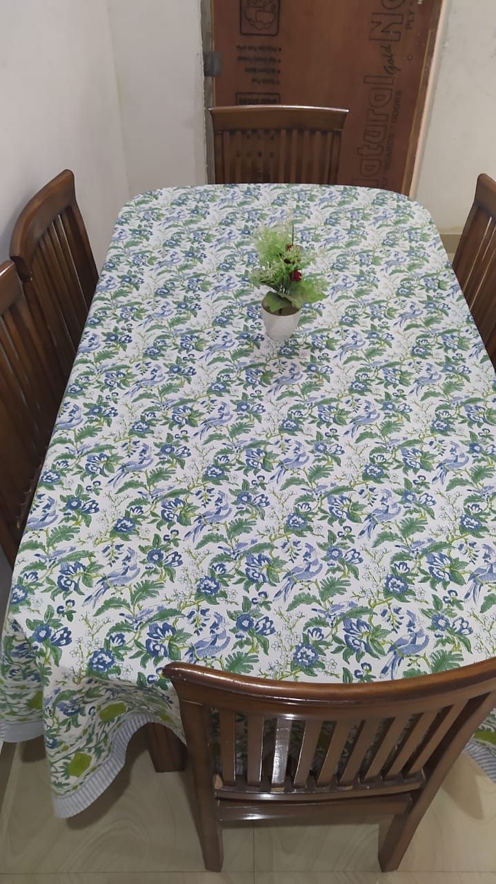 Multi Color off White Indian Hand Block Printed Tablecloth, Gift for ...