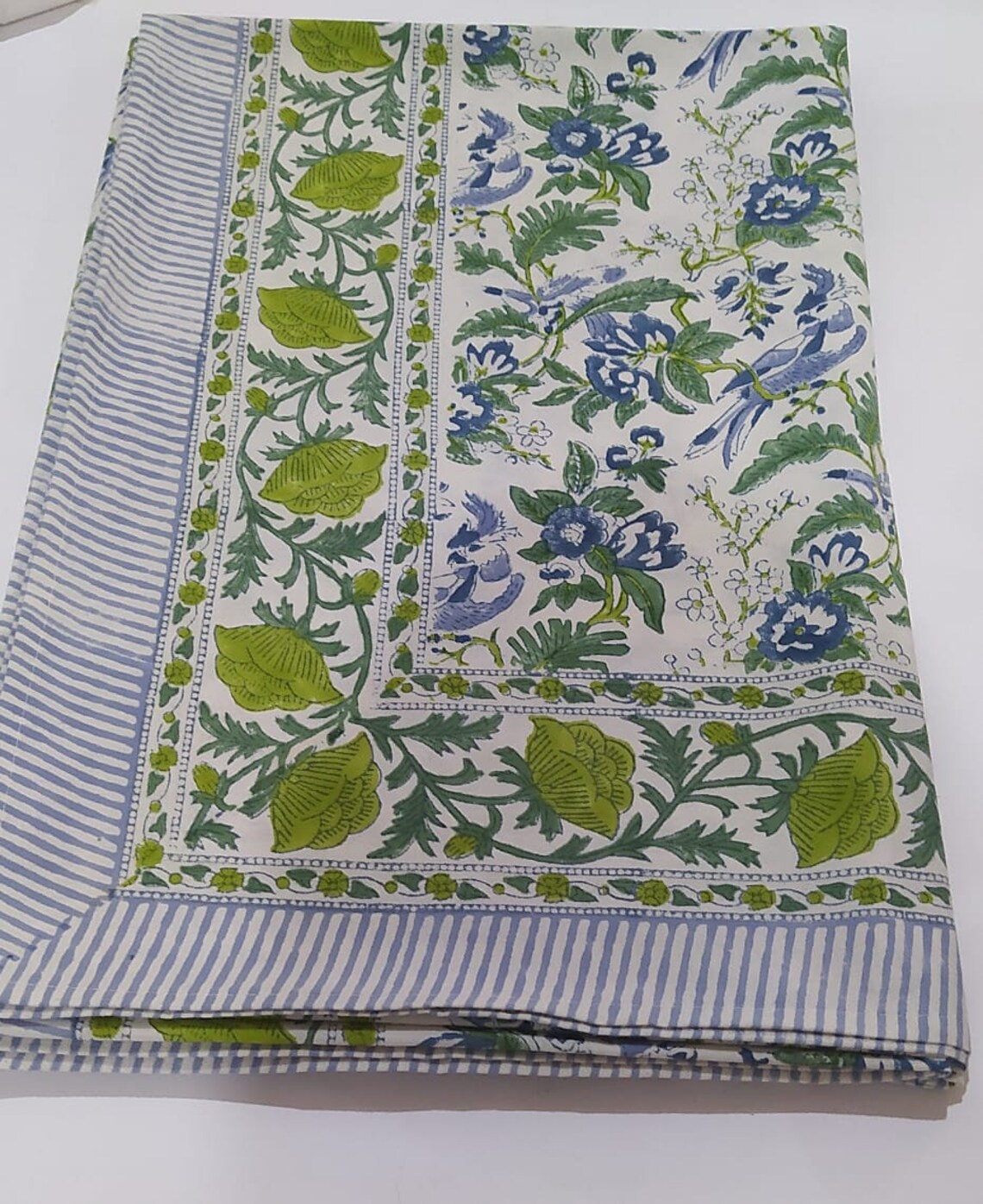 Multi Color off White Indian Hand Block Printed Tablecloth, Gift for ...