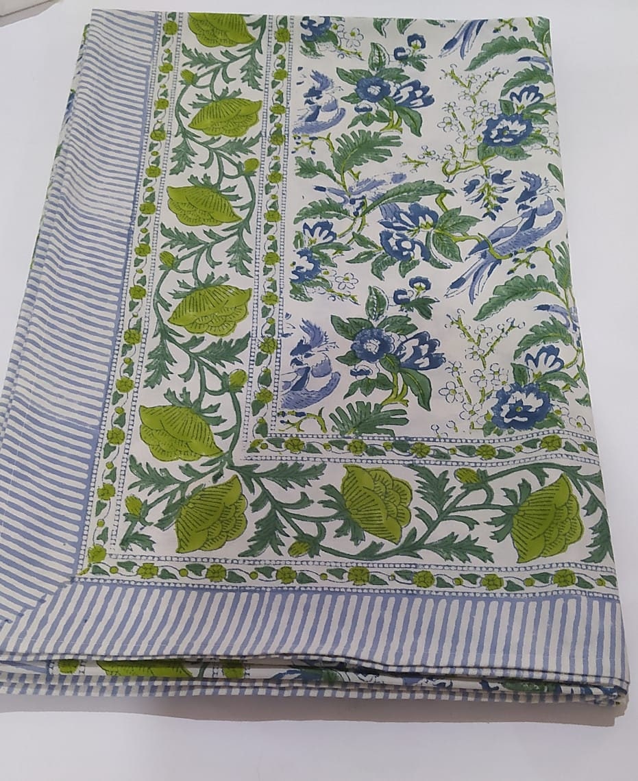 Multi Color off White Indian Hand Block Printed Tablecloth, Gift for ...