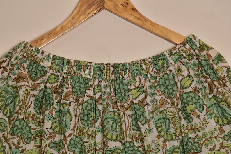 Green and Yellow Hand Block Print Skirt All Sizes XS to 6XL Indian ...