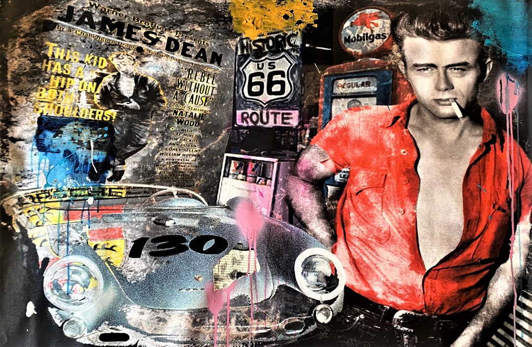 Large Abstract Painting James Dean Painting on Canvas Pop Art Oil ...