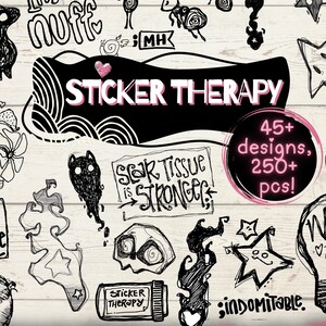 45+ Sticker Therapy Designs, Printable Doodles, BW, I'm Enough ...