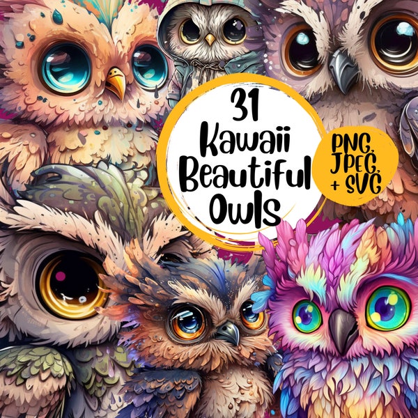 Digital Owl Clipart - Etsy