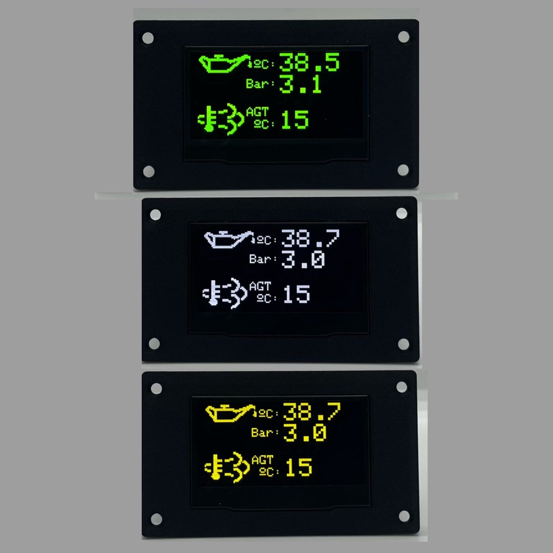 3in1 OLED Oil Temperature Oil Pressure Exhaust Gas Temperature Display ...
