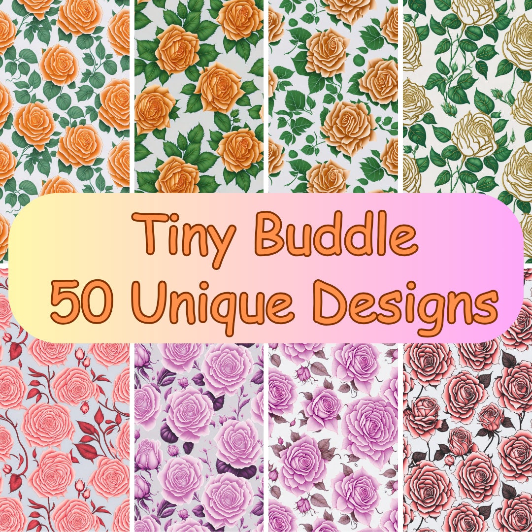 50 Sheets Floral Seamless Pattern Sheets Beautiful Design Pack 12kx12k ...