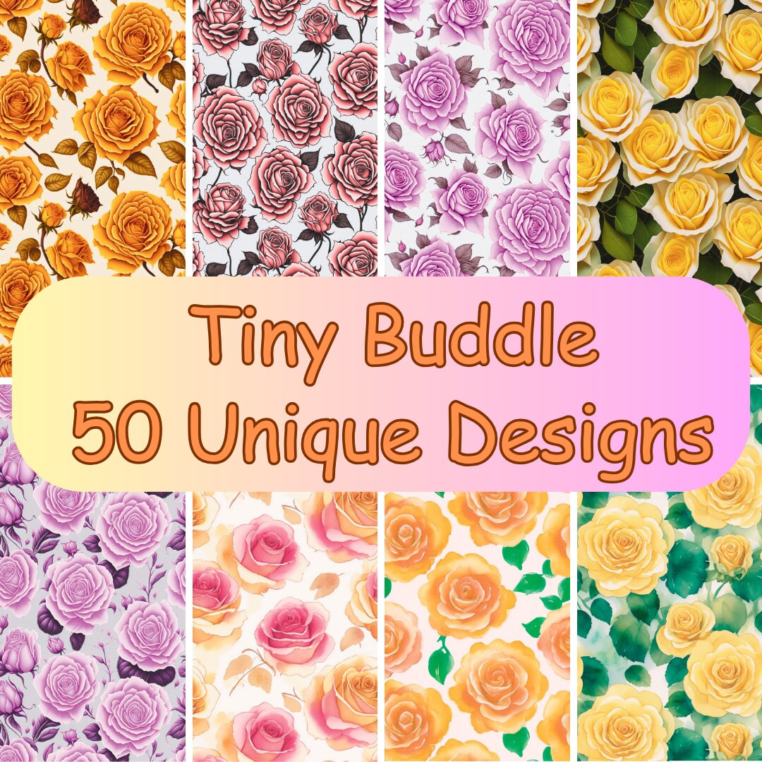 50 Sheets Floral Seamless Pattern Sheets Beautiful Design Pack 12kx12k ...