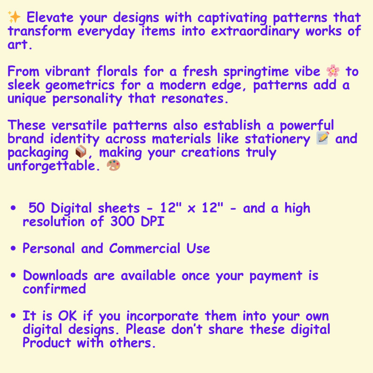 50 Sheets 3D Floral Seamless Pattern Sheets Beautiful Design Pack ...