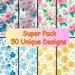 50 Sheets 3D Floral Seamless Pattern Sheets Beautiful Design - Etsy