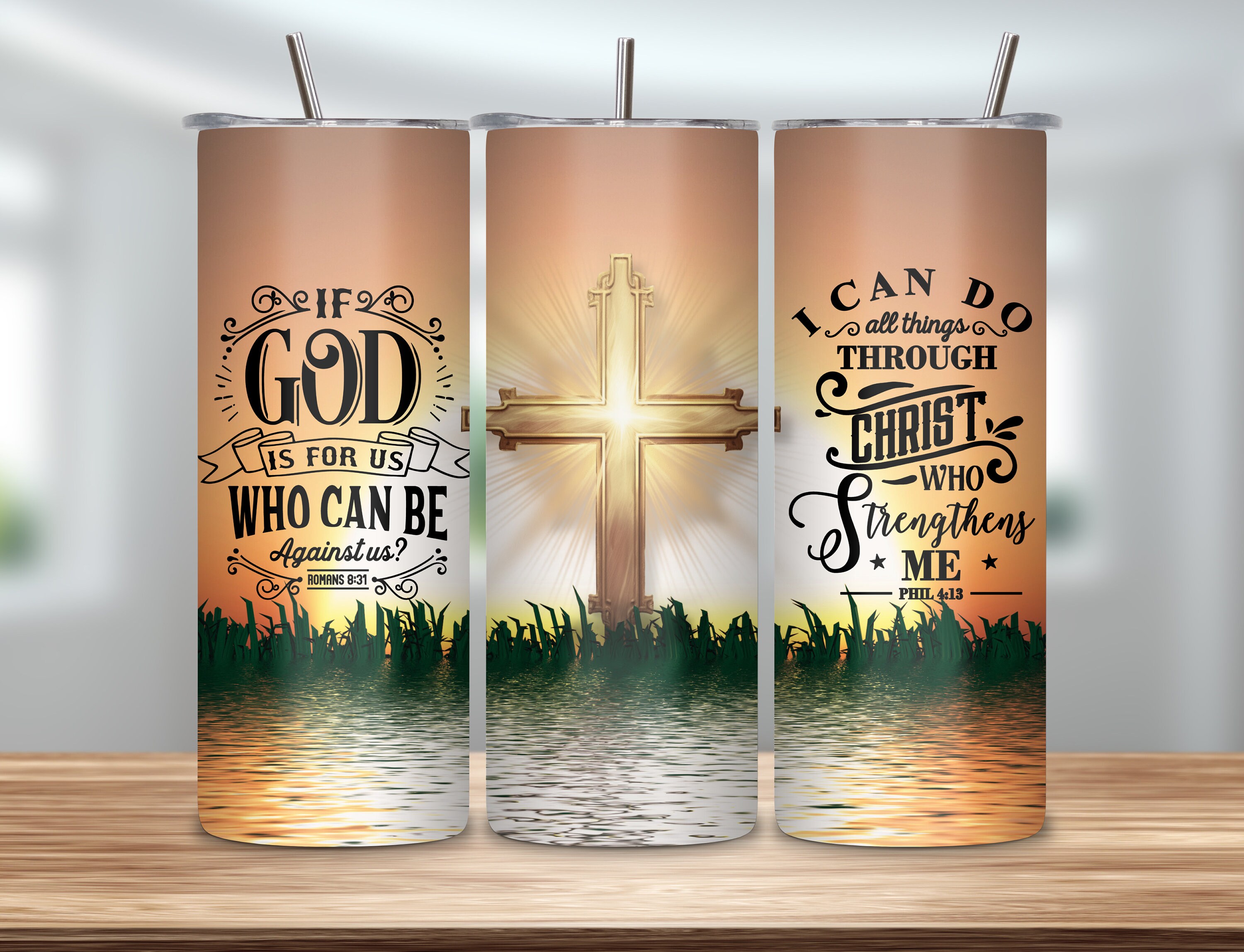 Christian Quotes 20 Oz Tumbler Wrap, Bible Scripture Tumbler ...