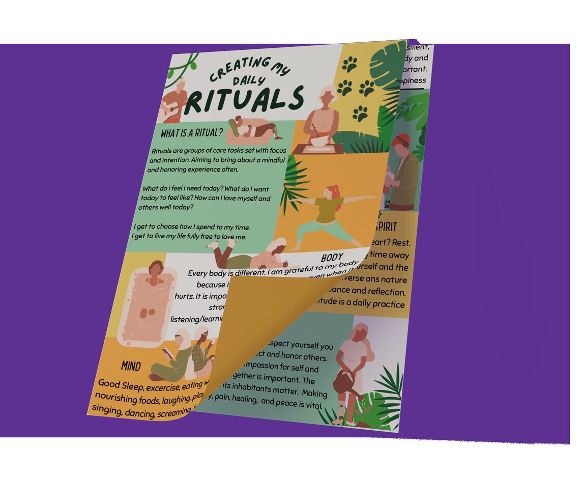 Creating My Daily Rituals Illustration Healing Self Care Daily Poster ...