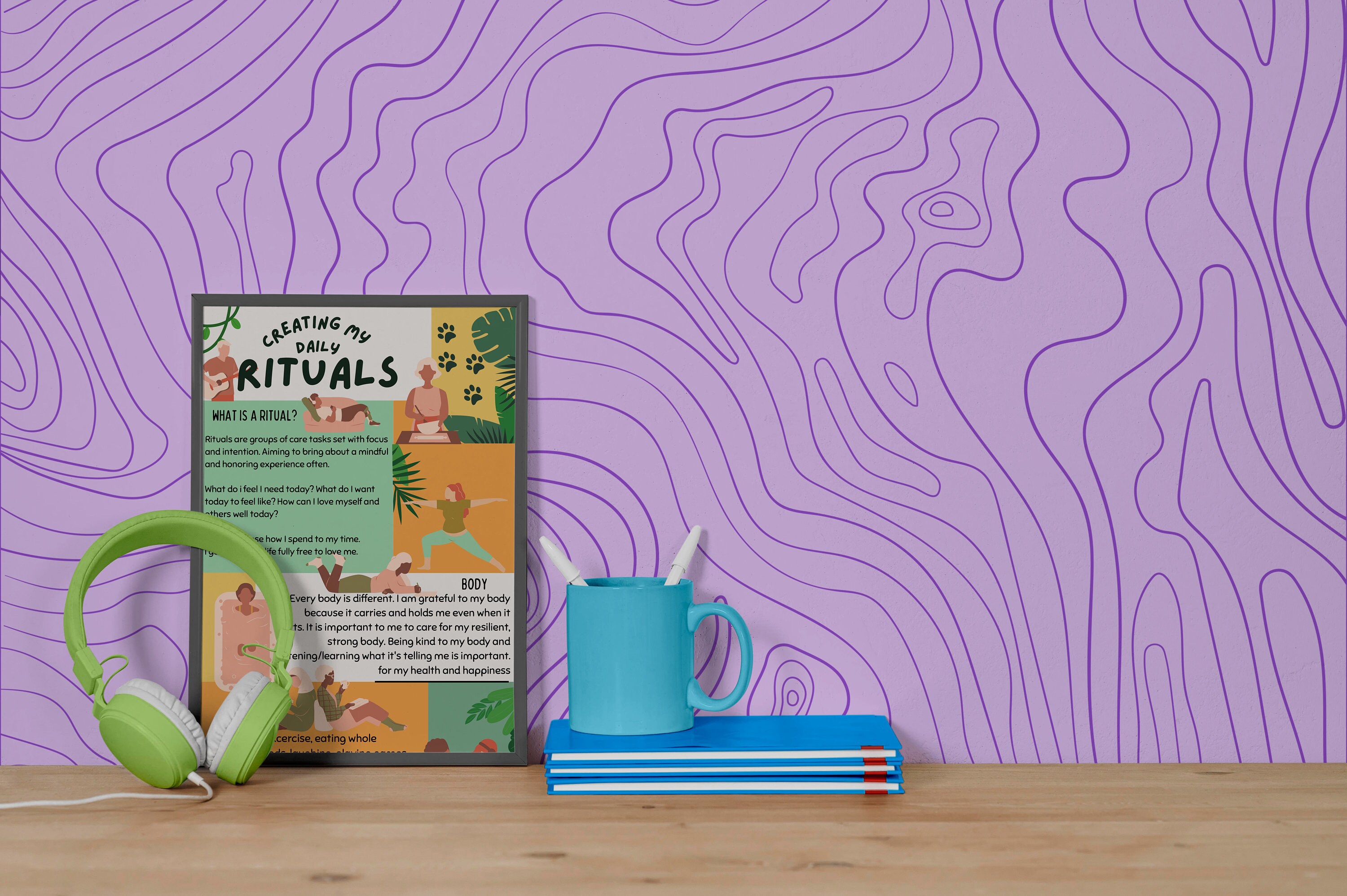 Creating My Daily Rituals Illustration Healing Self Care Daily Poster ...