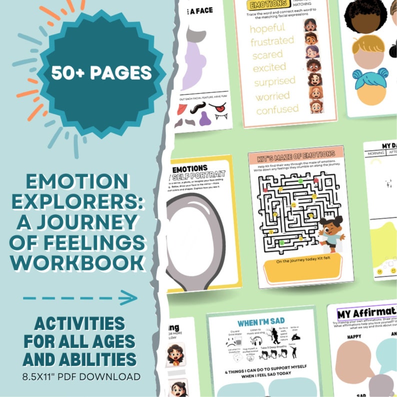 Emotion Explorers Workbook | Digital Download | Kids + Adults | Coping ...