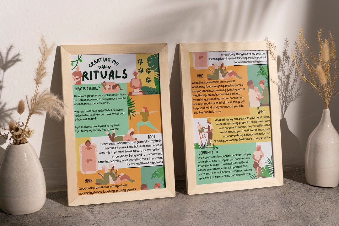 Creating My Daily Rituals Illustration Healing Self Care Daily Poster ...