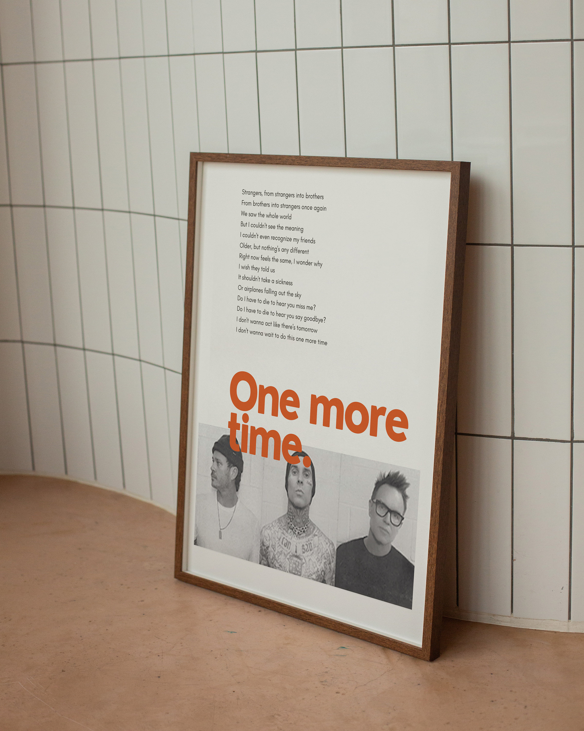 Blink-182 "one More Time" Song Lyric Print - Nostalgic Wall Art for Pop ...