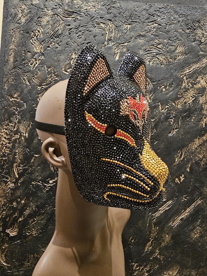 CAT Carnival Mask Black Crystal Masquerade Disguise Mardi Mask Carnival ...