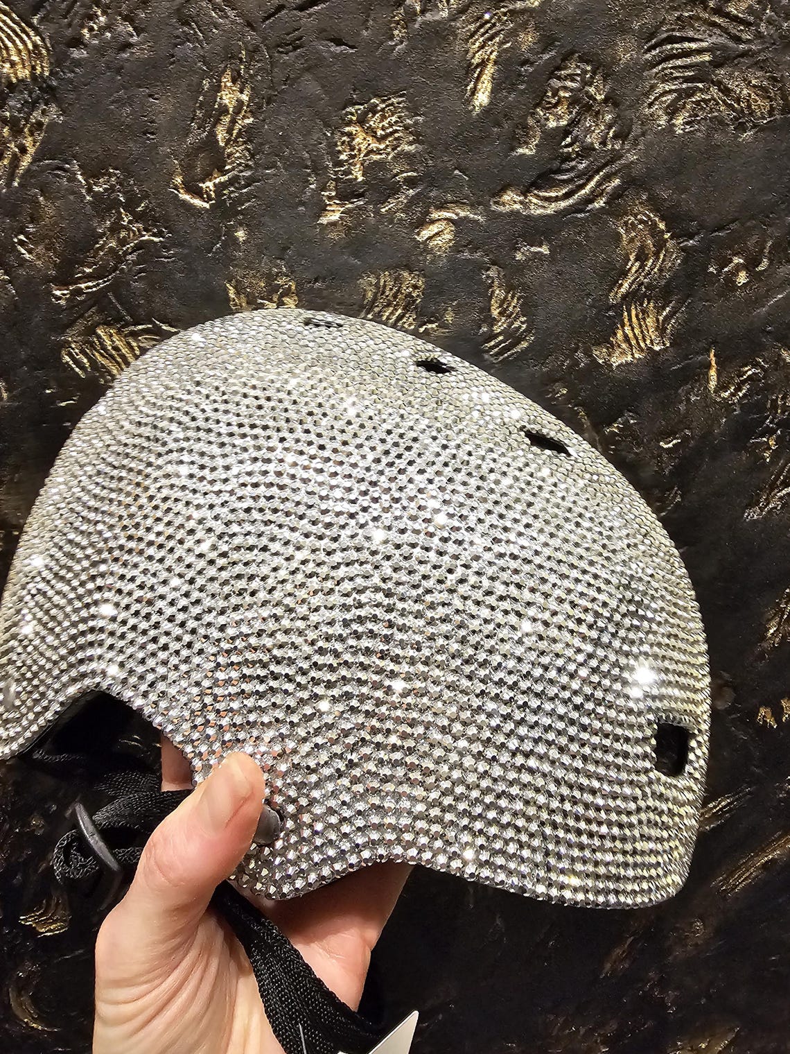 Blinged-out Helmet: Custom Sparkle Design, Luxurious Crystal Decor ...