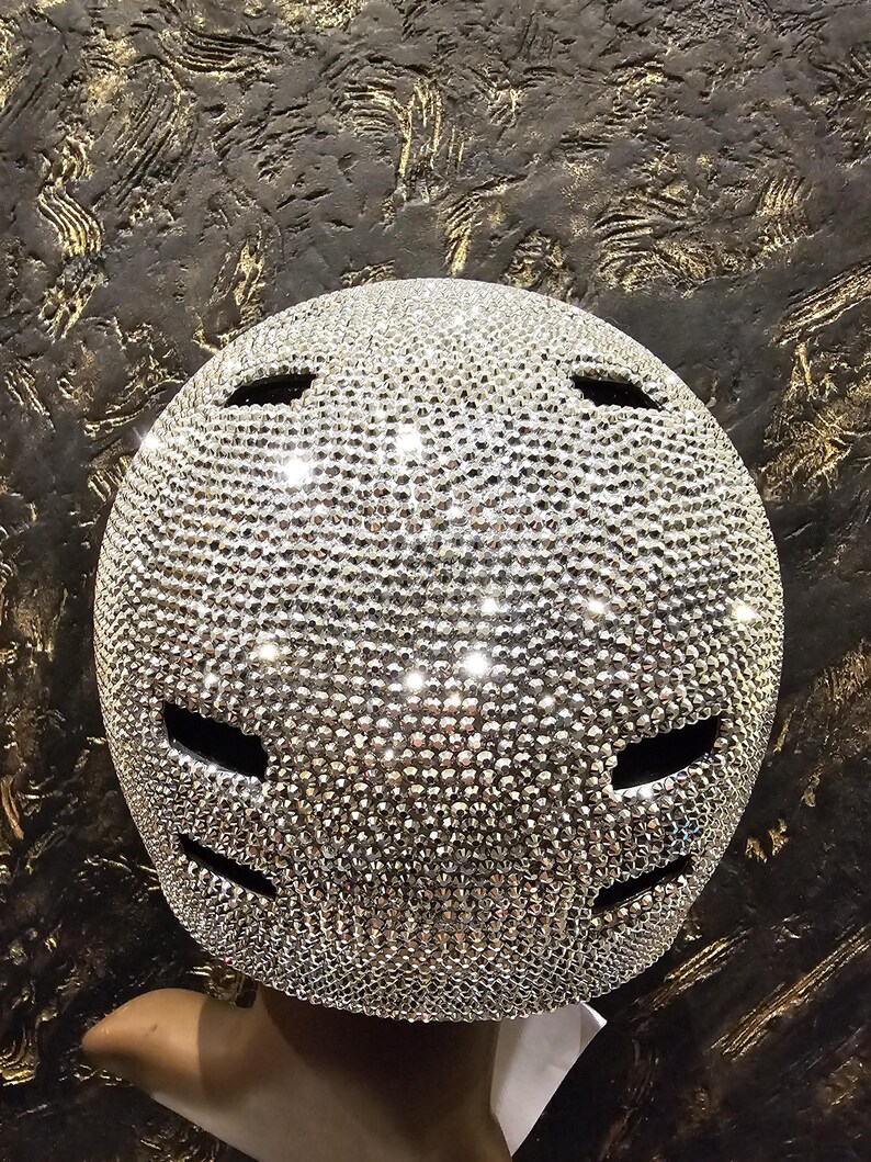 Blinged-out Helmet: Custom Sparkle Design, Luxurious Crystal Decor ...