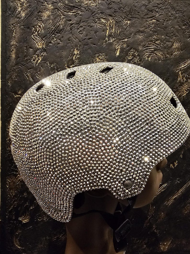 Blinged-out Helmet: Custom Sparkle Design, Luxurious Crystal Decor ...