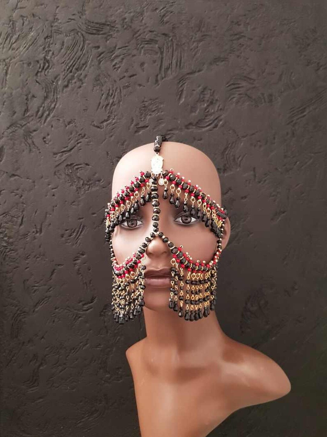Christmas Burning Man, Face Chain Headpiece Women Masquerade Mask ...