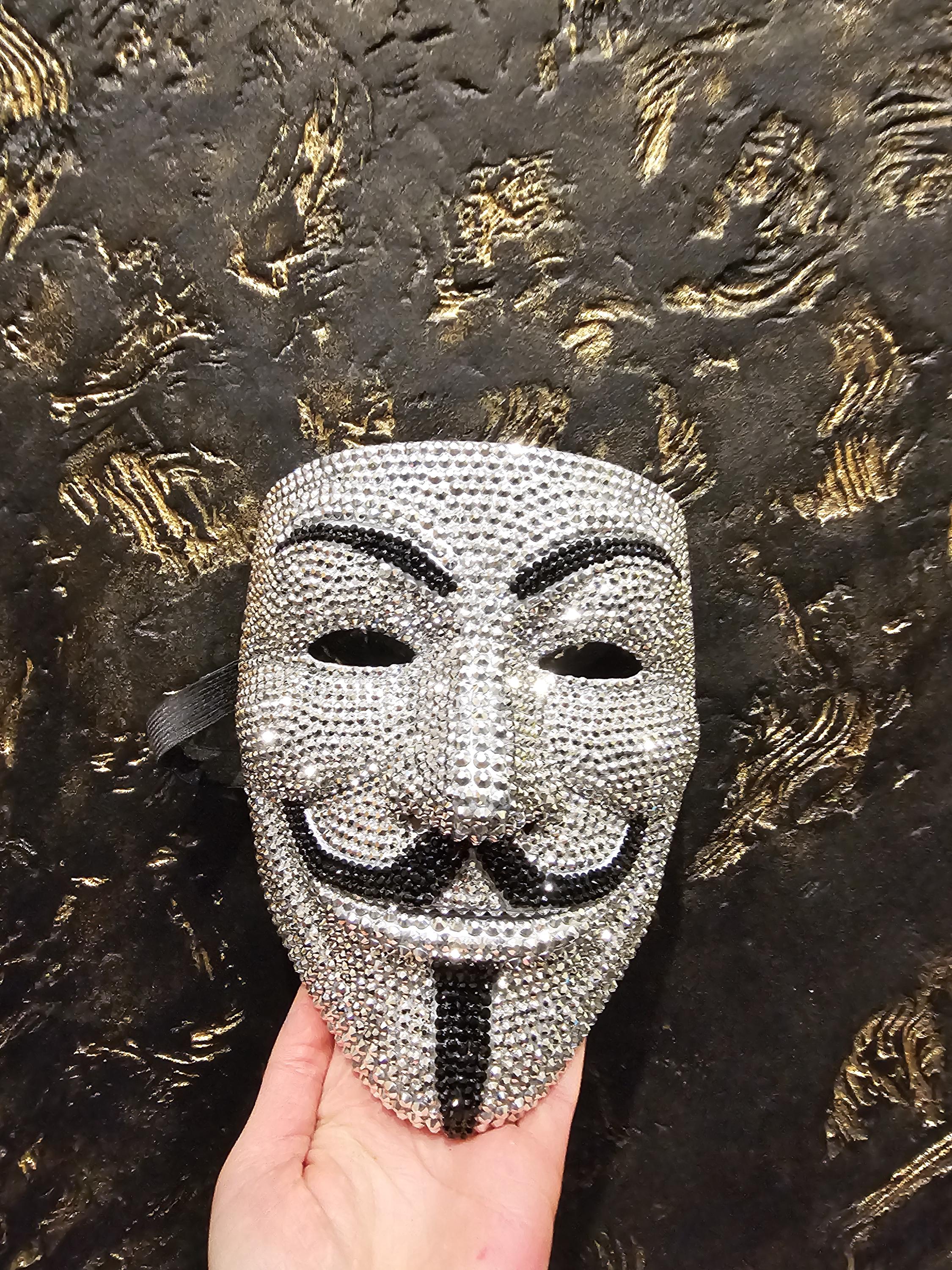 Rhinestone V is for VENDETTA Costume Mask,rhinestone Mask,horror ...