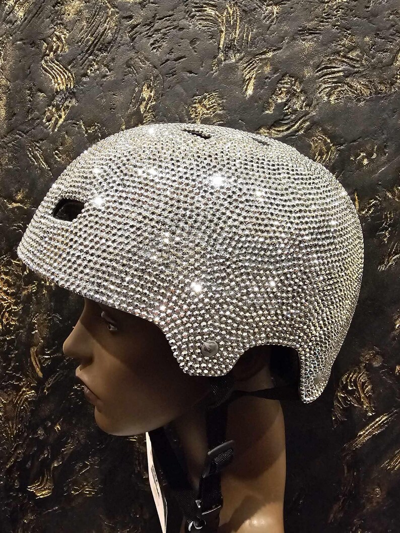 Blinged-out Helmet: Custom Sparkle Design, Luxurious Crystal Decor ...