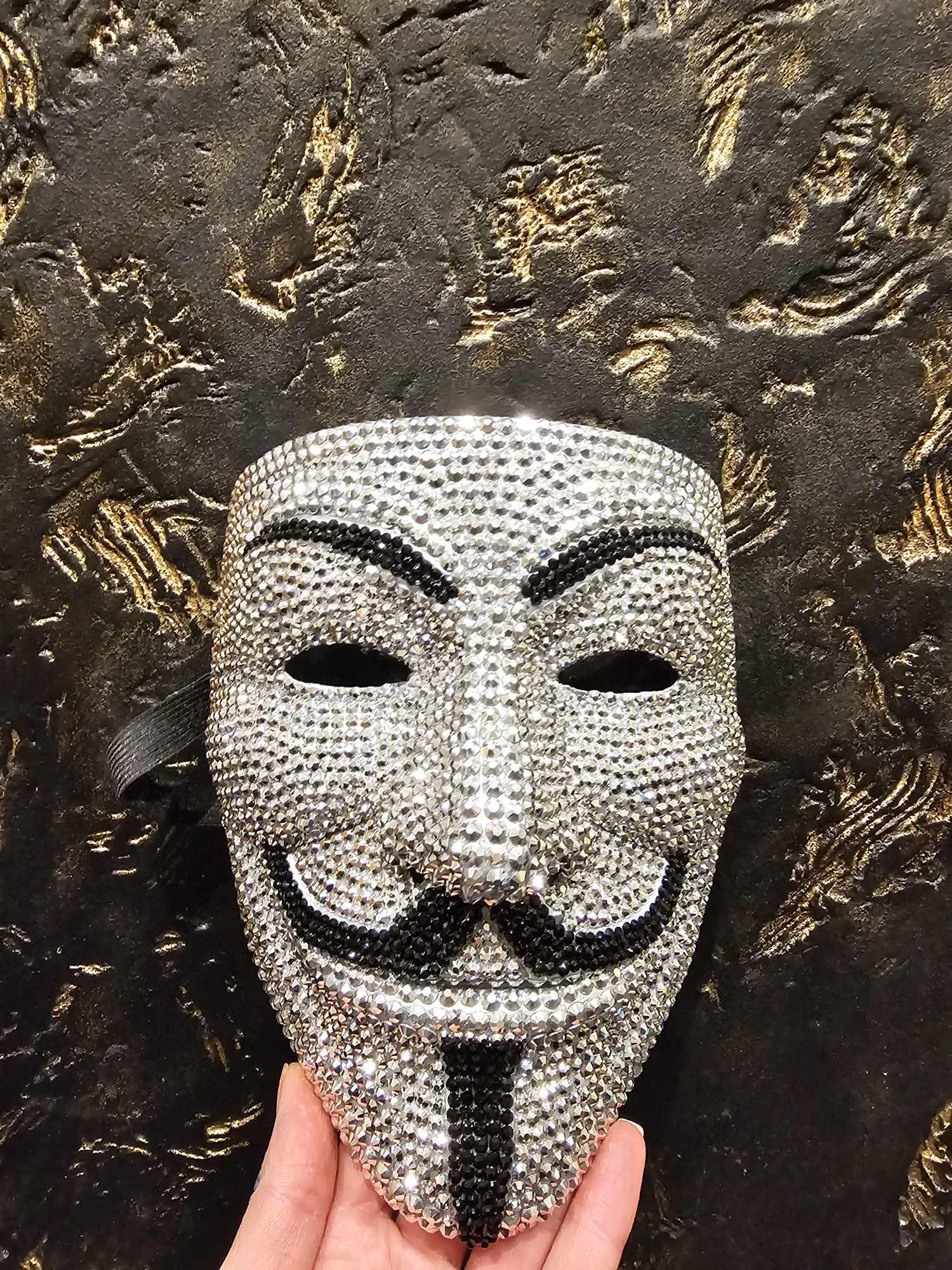 Rhinestone V is for VENDETTA Costume Mask,rhinestone Mask,horror ...
