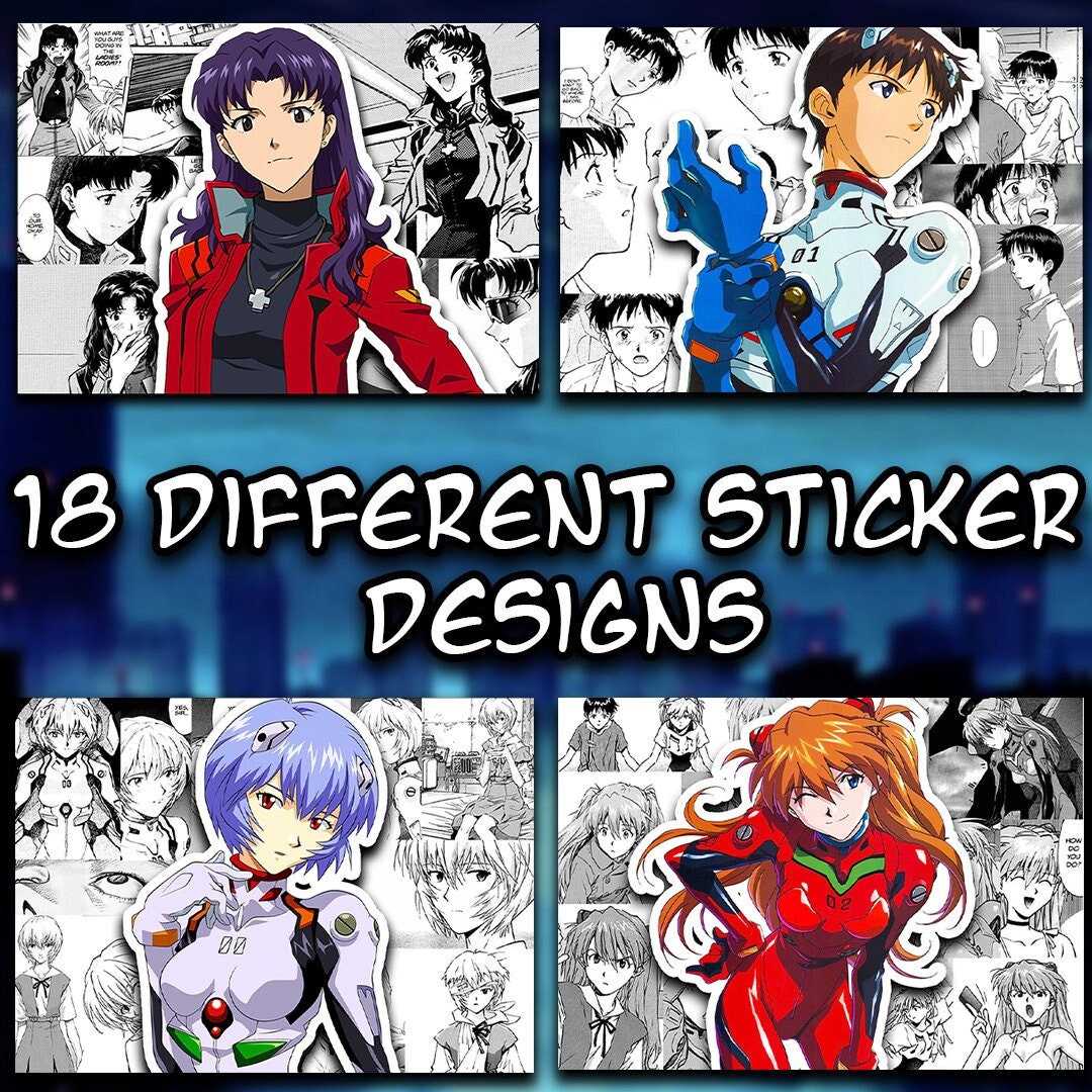 Evangelion Neon Genesis Anime Manga Stickers Cute Aesthetic Kawaii ...