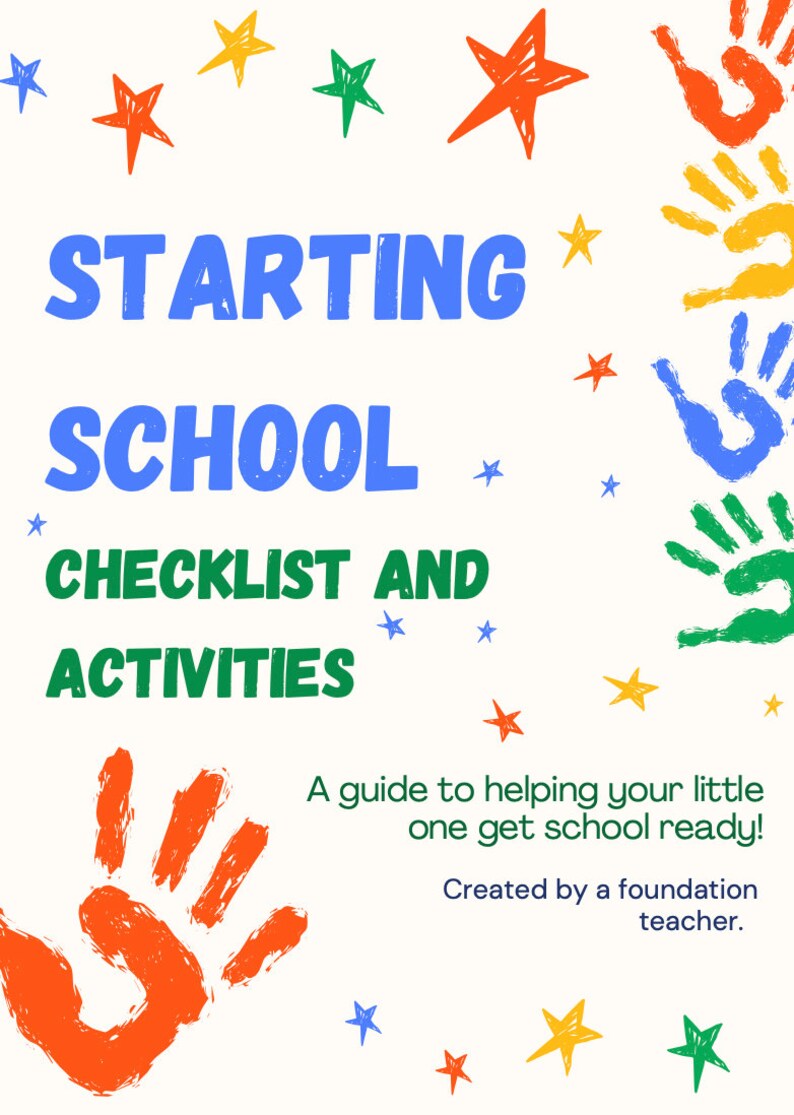Starting School Activities and Checklist (australia) - Etsy