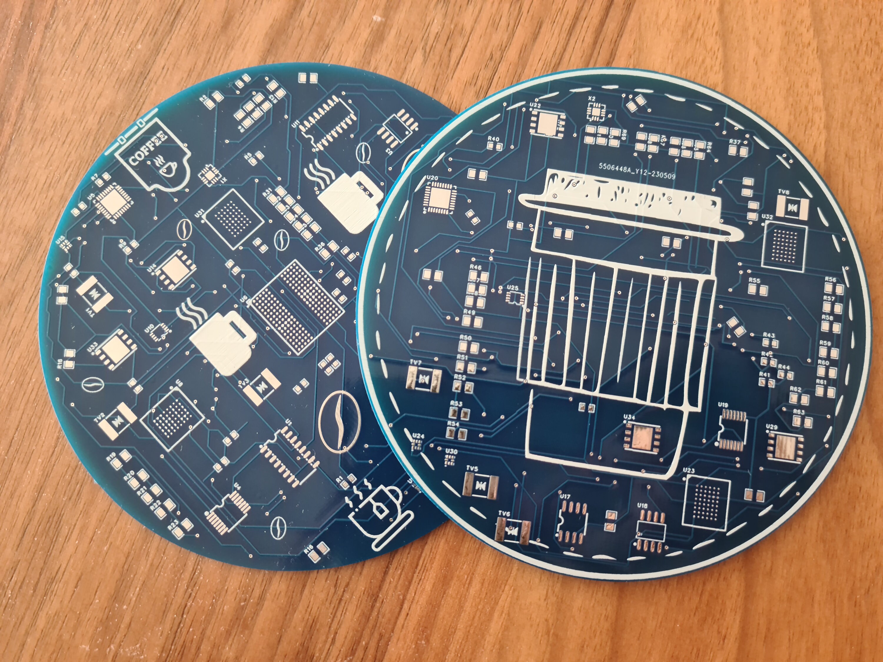 4 Pieces of PCB Electronic Circuit Board Coaster Modern Tech-themed ...