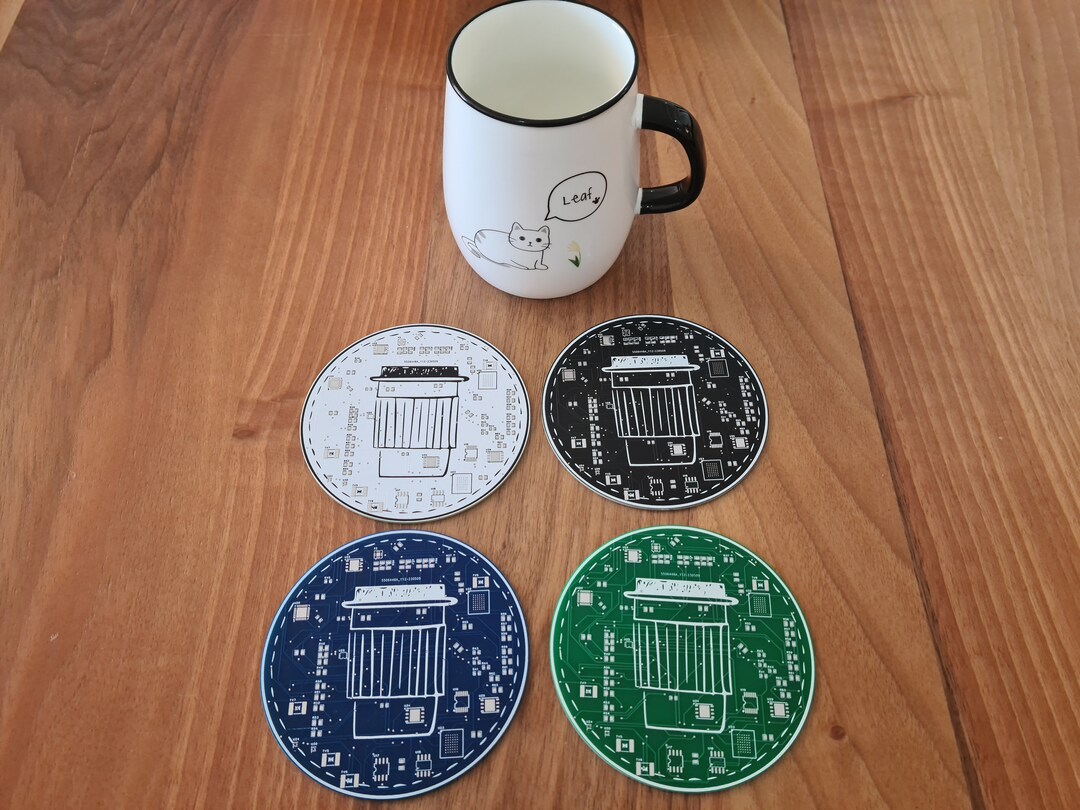 4 Pieces of PCB Electronic Circuit Board Coaster Modern Tech-themed ...