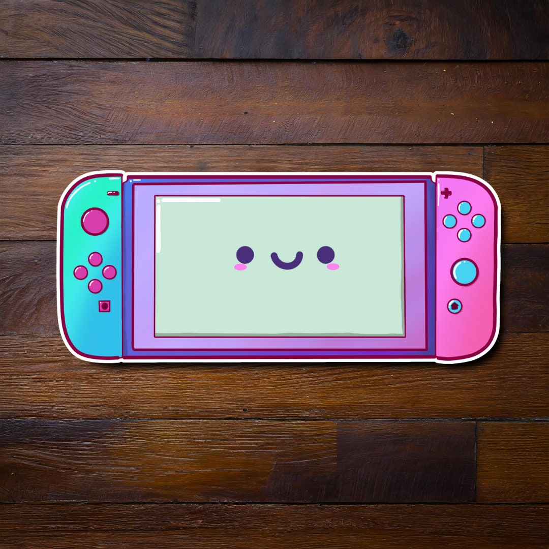 Kawaii Gaming Console Vinyl Sticker Cute Portable Console Sticker Fun ...