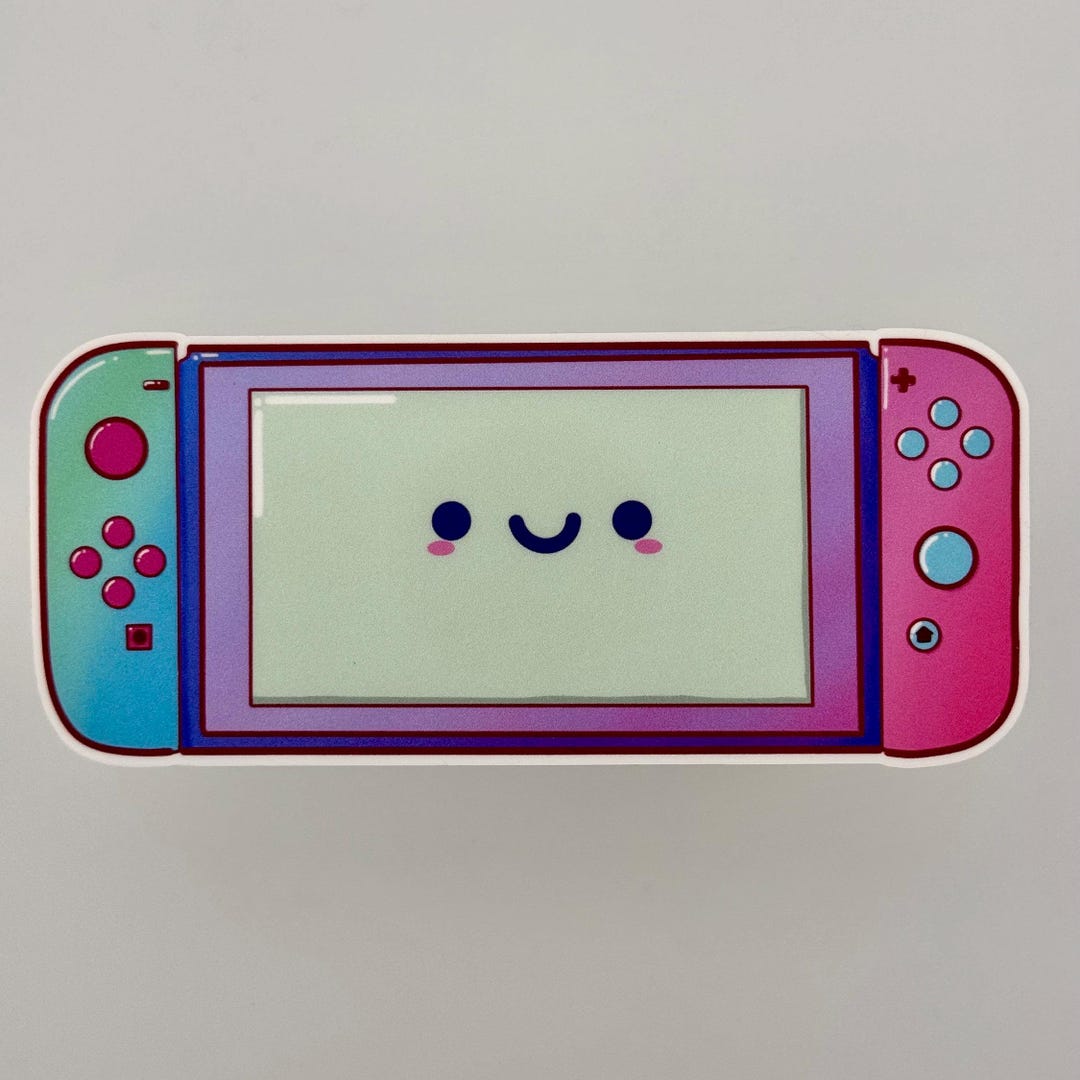 Kawaii Gaming Console Vinyl Sticker | Cute Portable Console Sticker ...