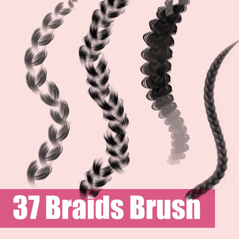 217 Procreate Hair Brushes. Curly, Braid and Dreadlock Hair Brushes for ...