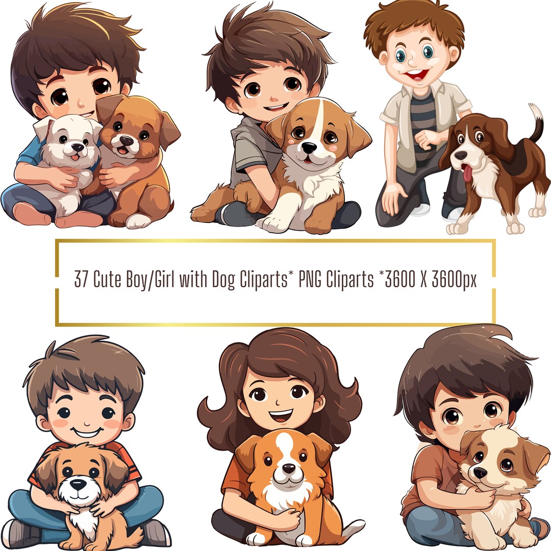 37 Boy/girl With Dog Clipart Dog PNG Clipart PNG Puppy Face Clipart ...